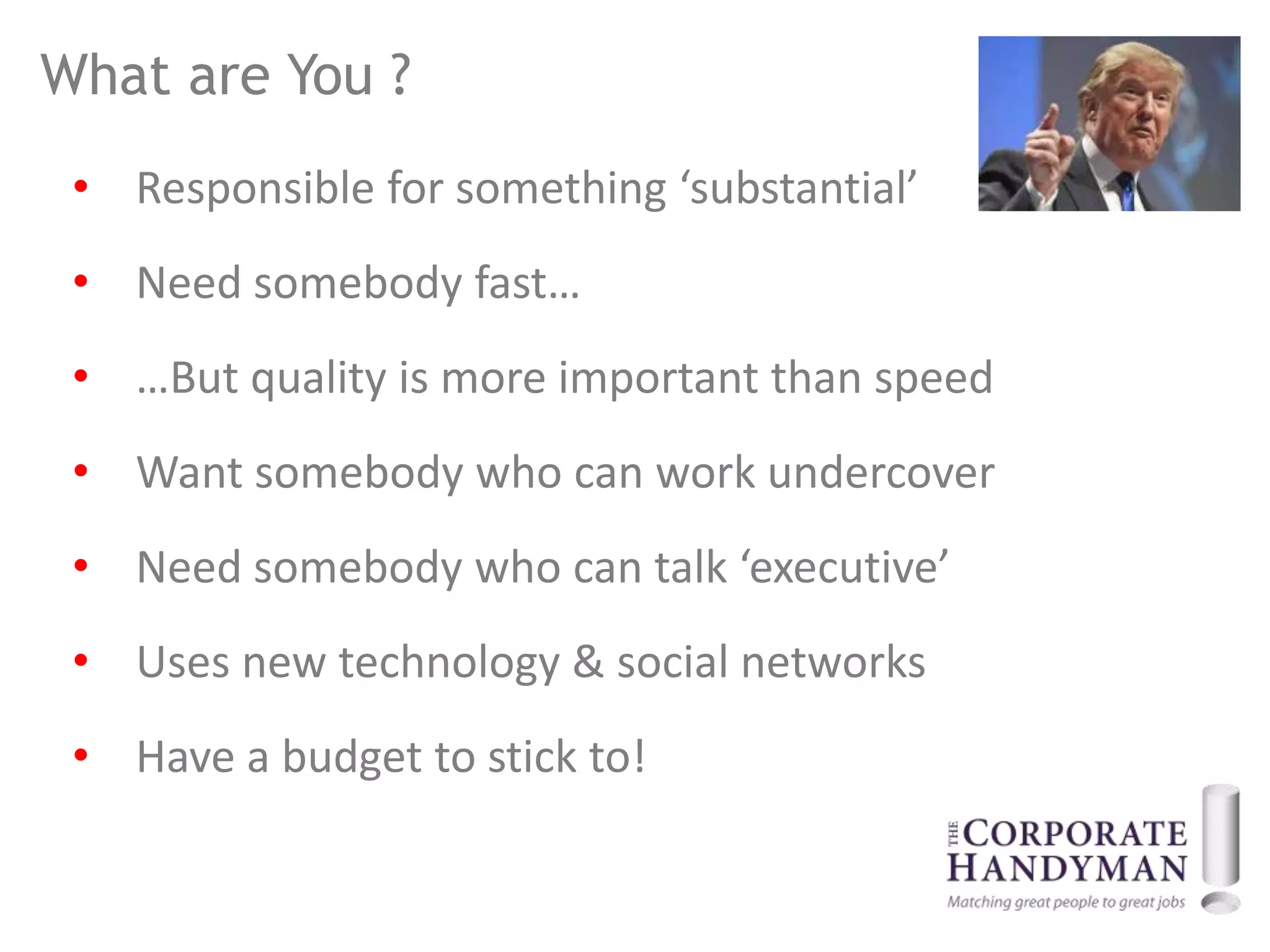 Corporate Handyman Profile 2013 | PPT