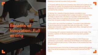 Corp innovation Hub Outline | PPT