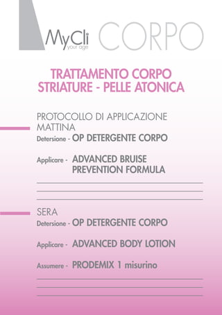 Trattamento striature pelle atonica - MyCli | PDF