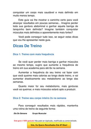 47 dicas para perder barriga e ganhar musculos definidos | PDF