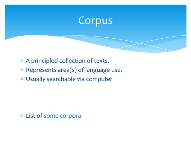 Corpora in language teaching | PPTX