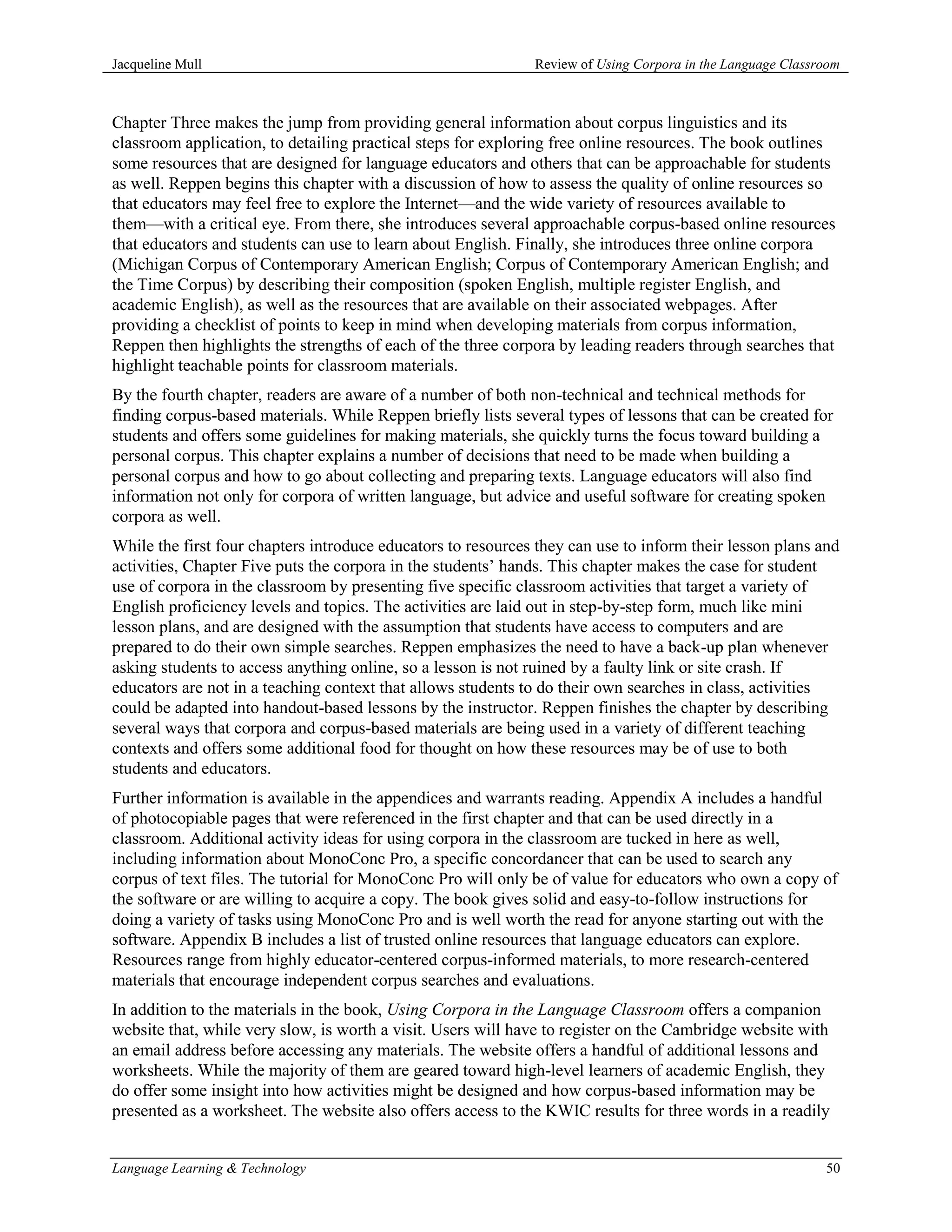 Corpora in the classroom | PDF