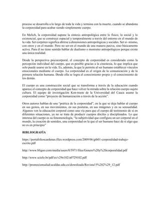 Corporalidad - Corporeidad movimiento y cuerpo | PDF