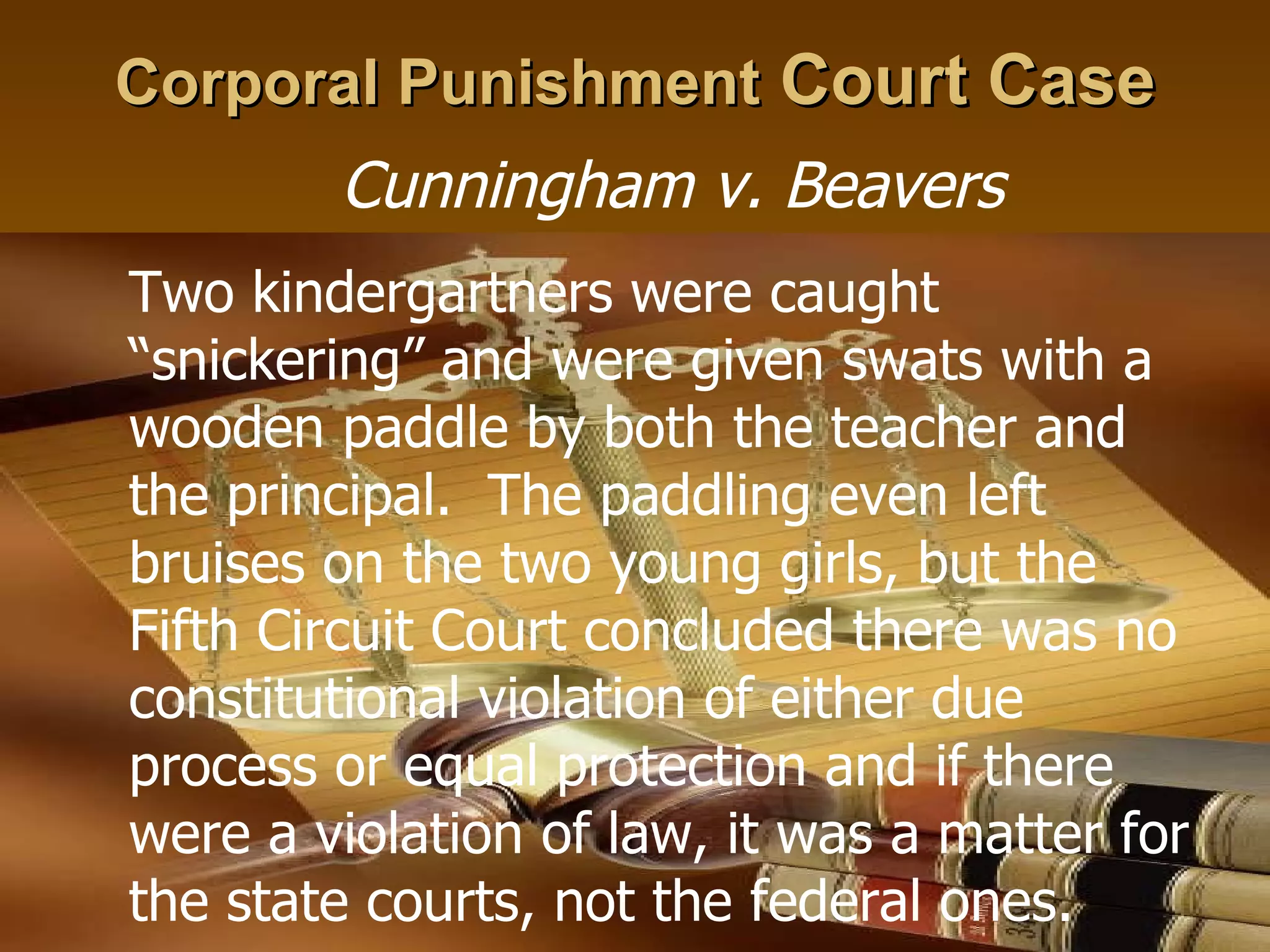 Corporal Punishment, School Law | PPT