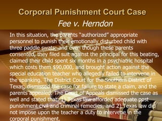 Corporal Punishment, School Law | PPT