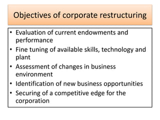Corporate restructuring strategies | PPTX