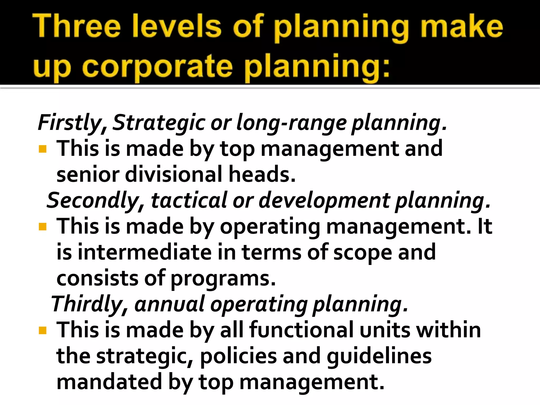 corporate and long range plans | PPTX