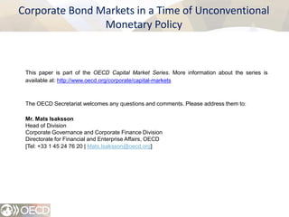OECD: Corporate bond markets in a time of unconventional monetary policy | PPT