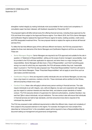 Willkie Farr & Gallagher Corporate Crime Bulletin September 2017 | PDF