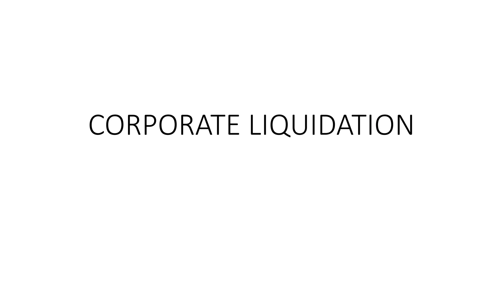 Corporate Liquidation, statement of affairs | PPTX