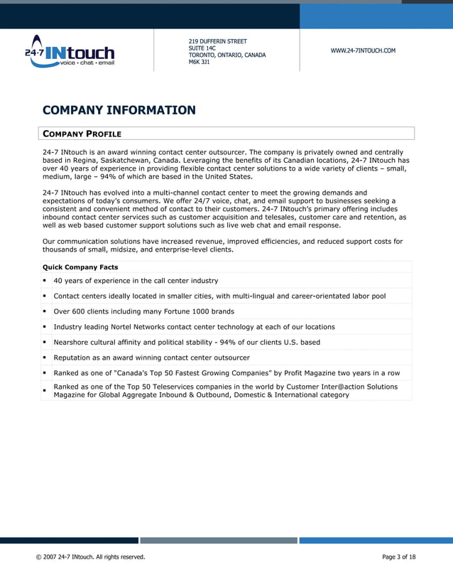 24-7 INtouch Corporate Overview | PDF