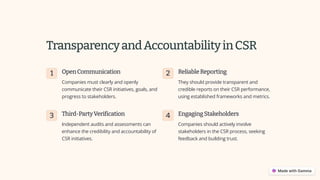 Corporate Social Responsibility ppt for MBA | PPT