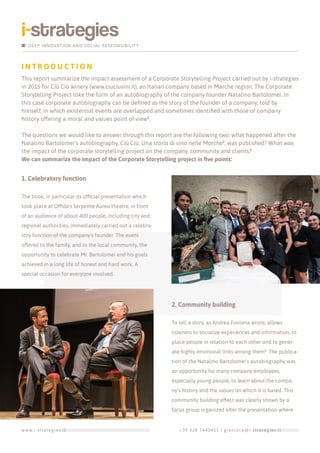 The 5 levels of impact of a corporate (life) story: the Ciù Ciù case ...