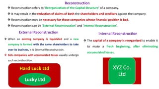 Amalgamation, Absorption, External Reconstruction and Internal ...