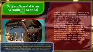 Corporate accounting scandal at satyam computer services limited | PPTX