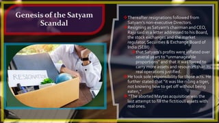 Corporate accounting scandal at satyam computer services limited | PPTX