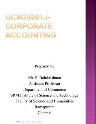 Corporate Accounting Unit- IV & V PPT.pptx