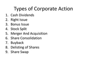 Corporate actions | PPTX