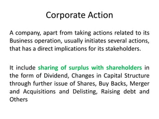 Corporate actions | PPTX