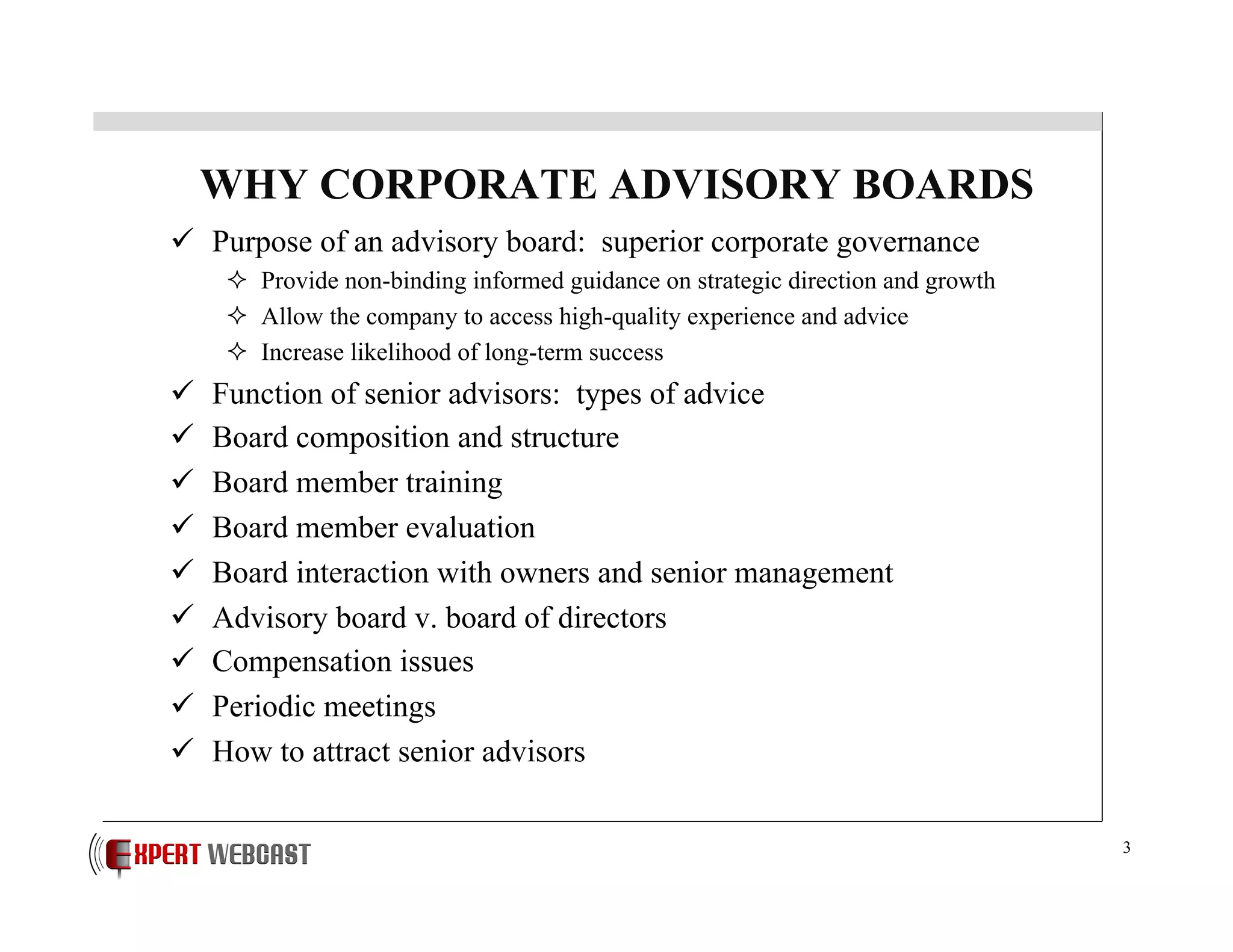 Corporate Advisory Boards, Their Role and Value | PDF