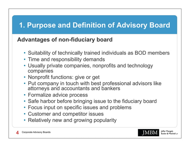 Corporate Advisory Boards, Their Role and Value | PPT