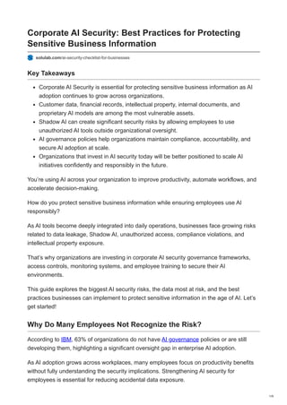 Corporate AI Security Best Practices for Protecting Sensitive Business ...