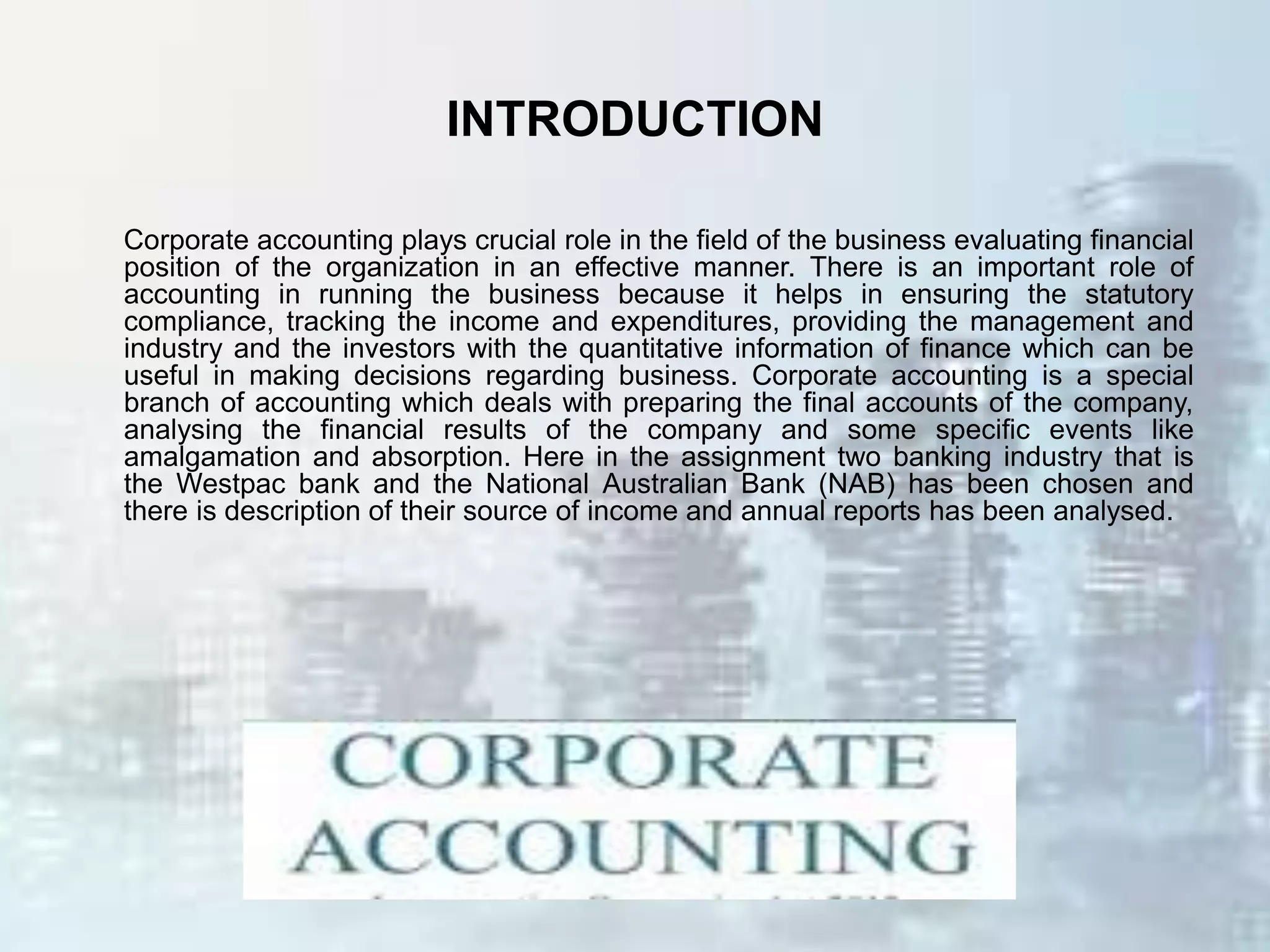 Corporate Accounting Assignment Sample | PPTX
