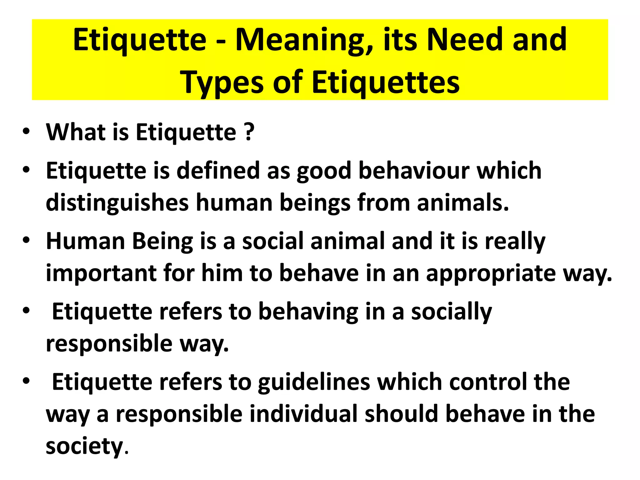 Corporate behaviour and etiquette | PPTX