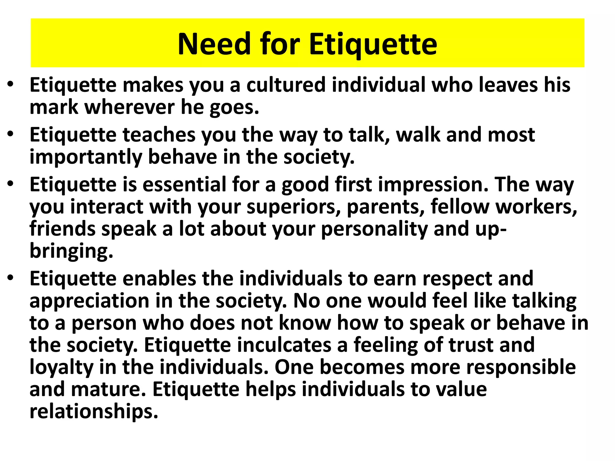 Corporate behaviour and etiquette | PPTX