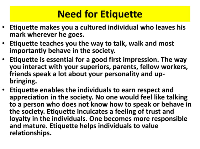 Corporate behaviour and etiquette | PPTX