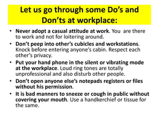 Corporate behaviour and etiquette | PPTX