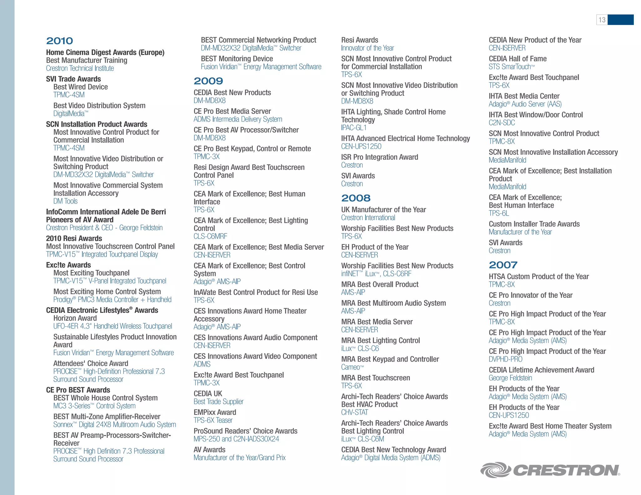 Crestron Corporate Brochure | PDF