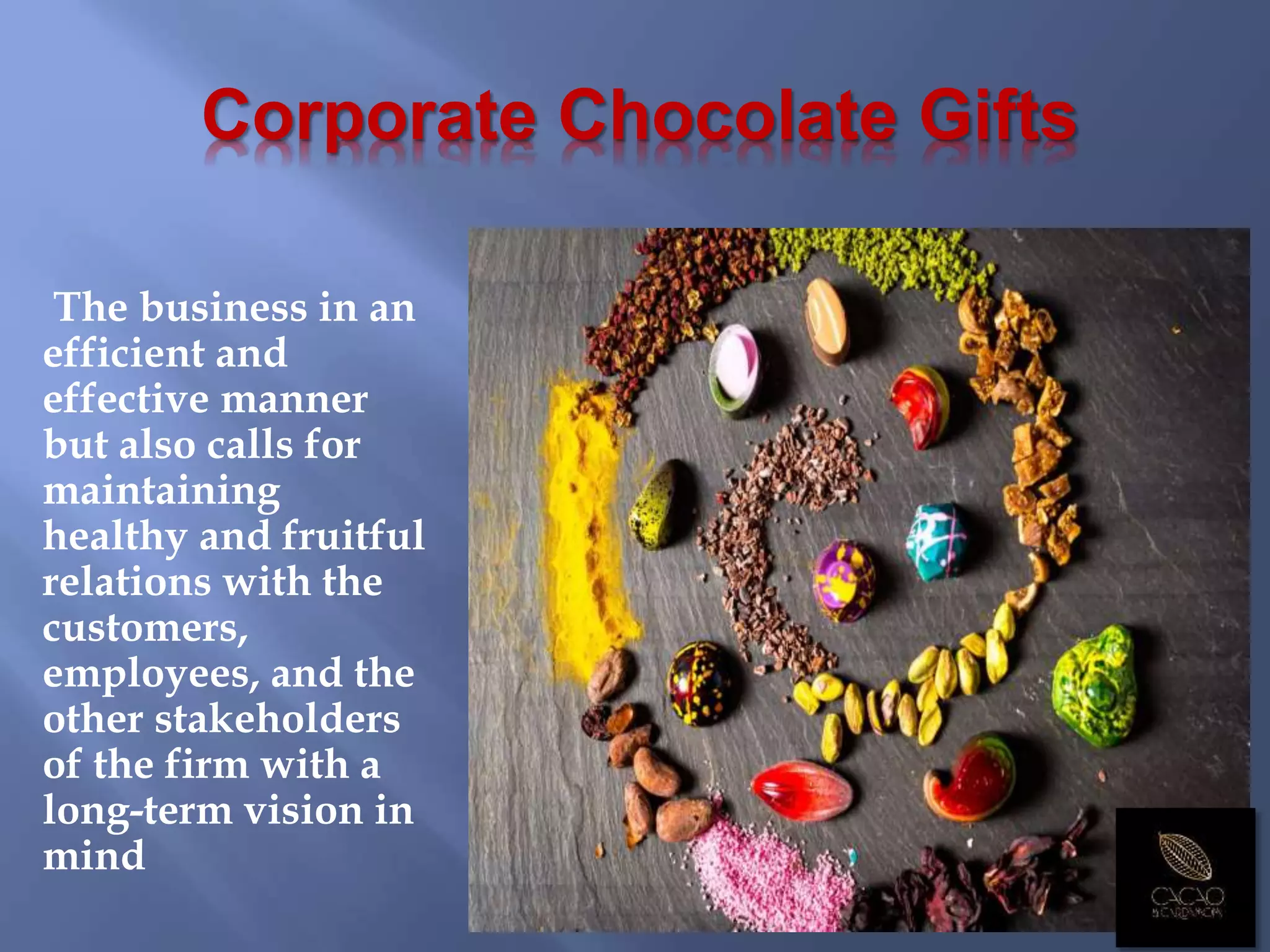 Corporate chocolate gifts corporate logo chocolates ppt | PPTX