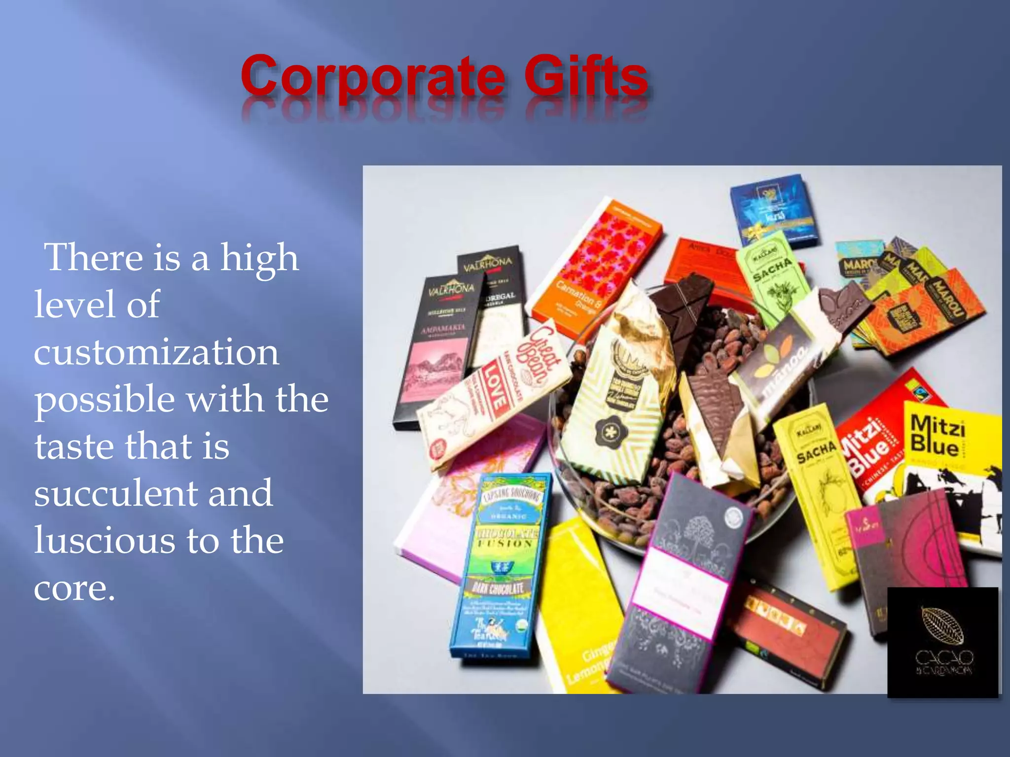 Corporate chocolate gifts corporate logo chocolates ppt | PPTX