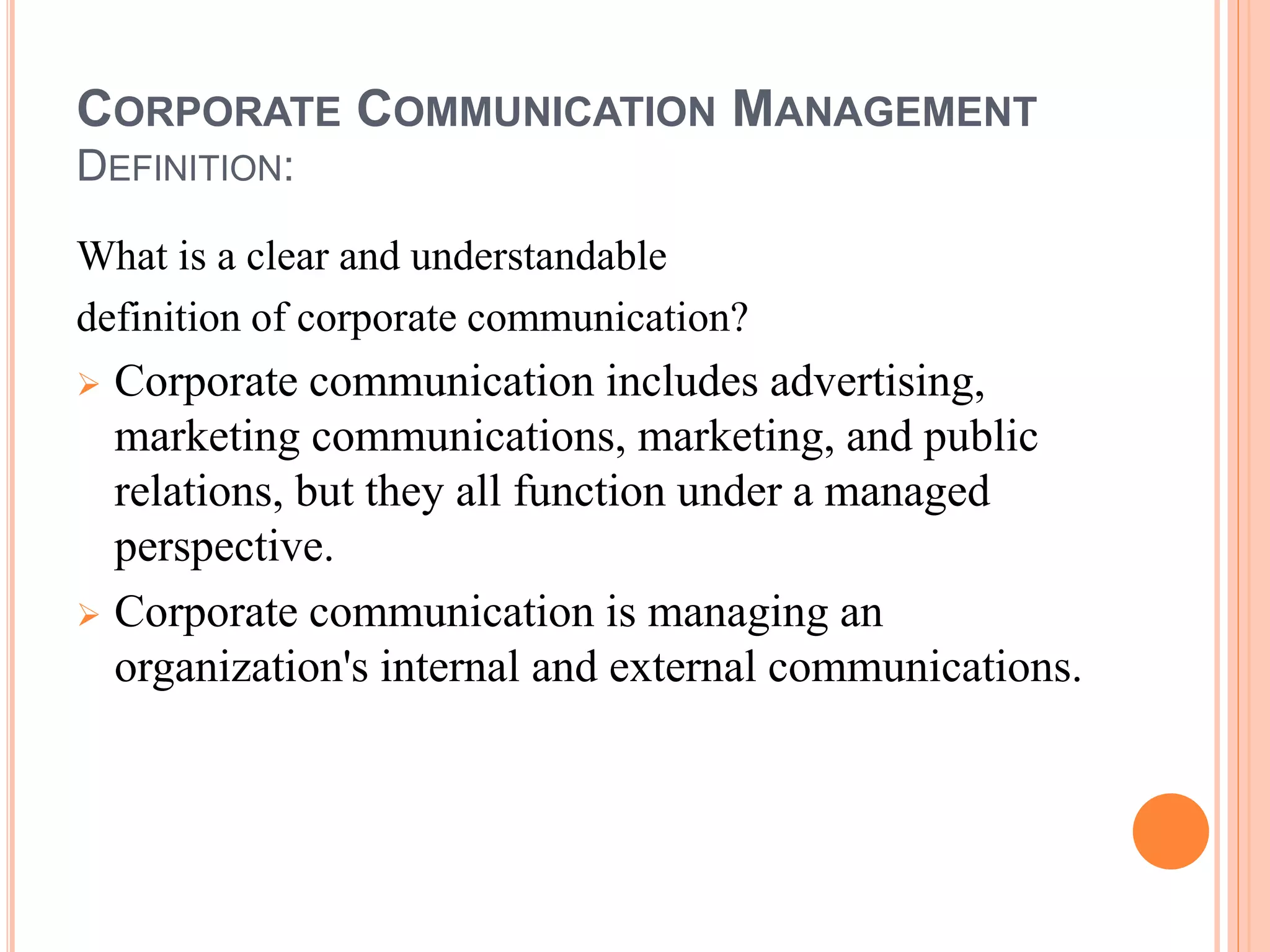 Corporate communication management | PPTX