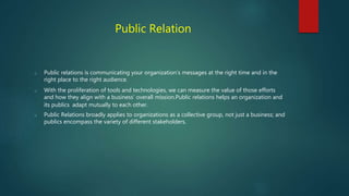 Corporate communication and public relation unit 2 | PPTX
