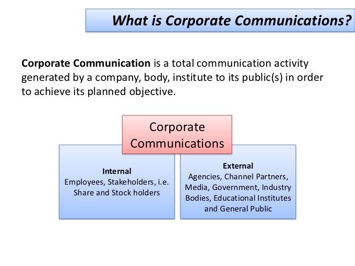 Corporate Communications Corporate Communications