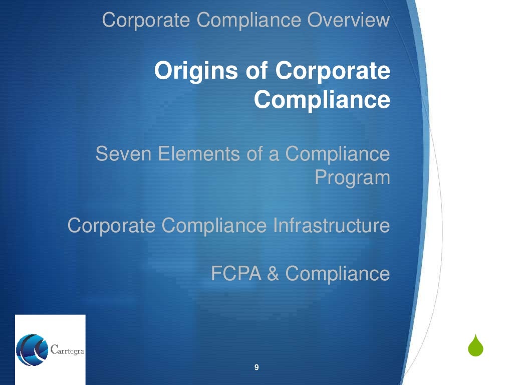 Corporate Compliance Overview