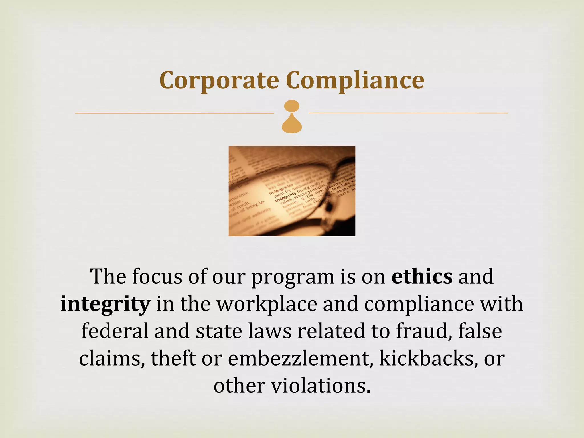 Corporate compliance powerpoint | PPT
