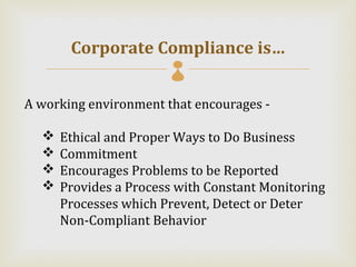 Corporate compliance powerpoint | PPT