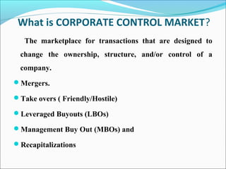 Corporate control market | PPT