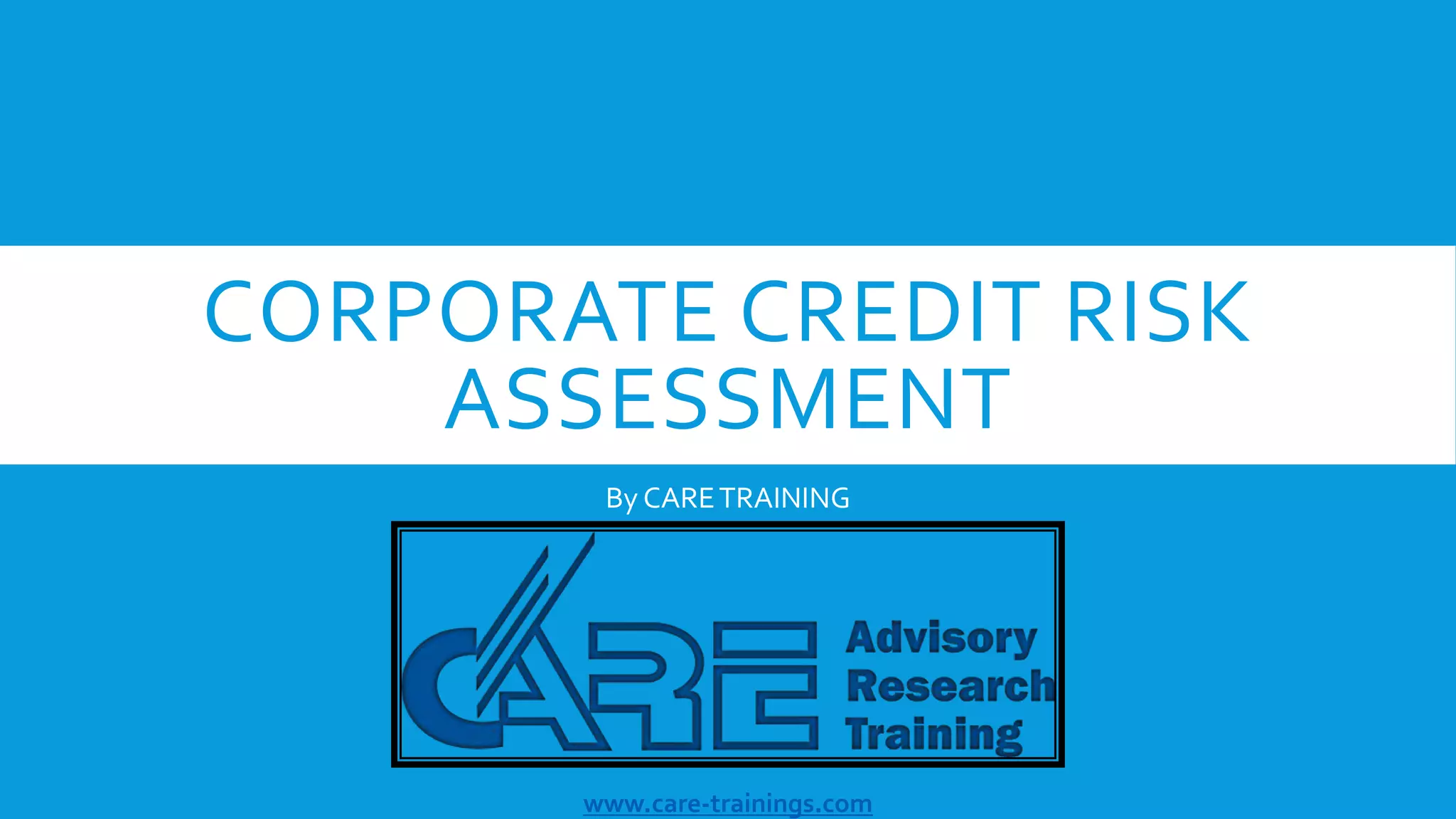Corporate Credit Risk Assessment by CARE Training | PPTX