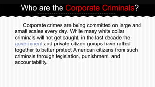 Corporate crime presentation | PPTX