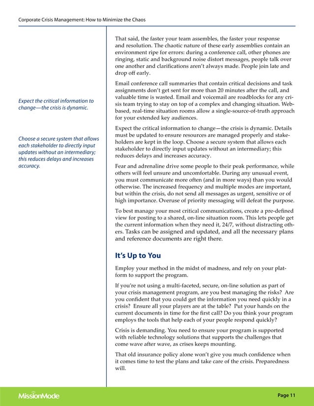 Corporate Crisis Management - Minimize the Chaos | PDF | Business | Business and Finance