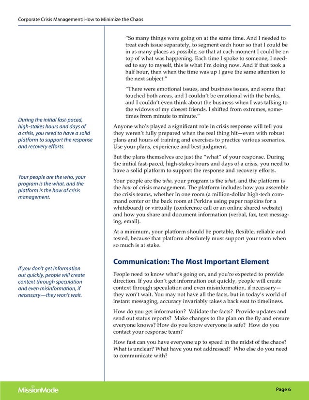 Corporate Crisis Management - Minimize the Chaos | PDF