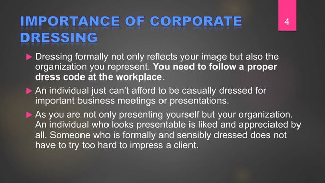 Corporate dressing | PPTX