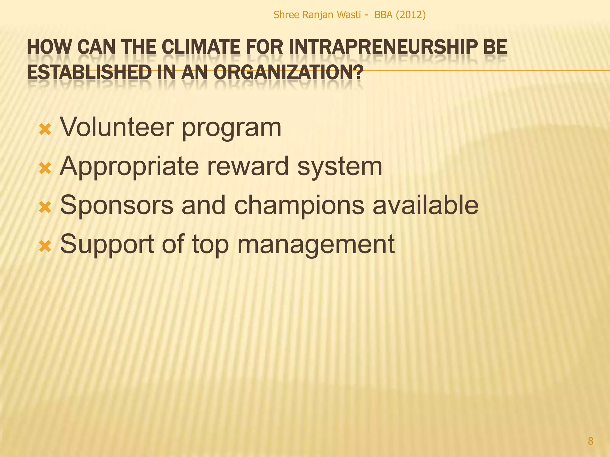 Corporate entrepreneurship (intrapreneurship) | PPSX