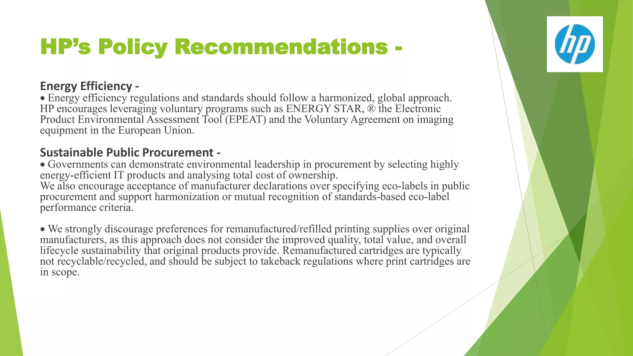 CORPORATE ENVIRONMENTAL STRATEGIES - Comparison of Env. Policies.pptx