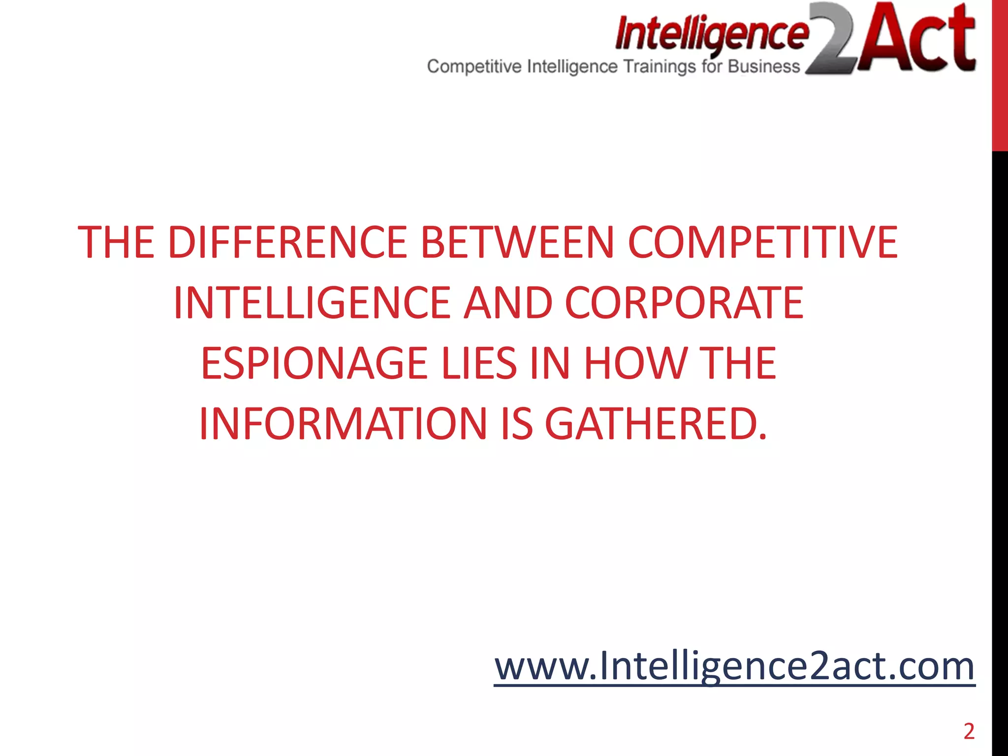 Corporate espionage versus competitive intelligence | PDF