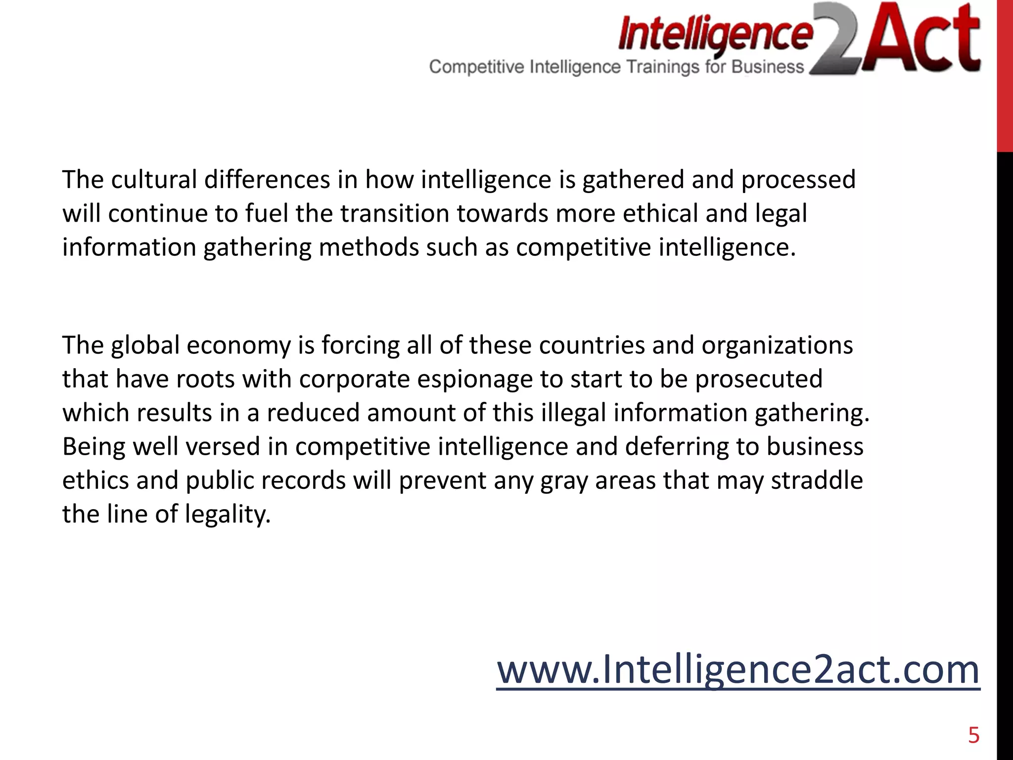 Corporate espionage versus competitive intelligence | PDF